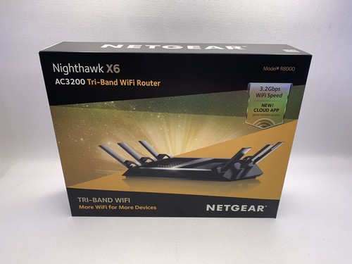 GENUINE Netgear R8000 Nighthawk X6 AC3200 Tri-Band 4-Port WiFi Gigabit ...