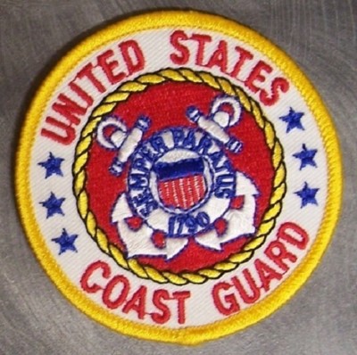 Embroidered Military Patch USCG Coast Guard Emblem NEW red & white | eBay