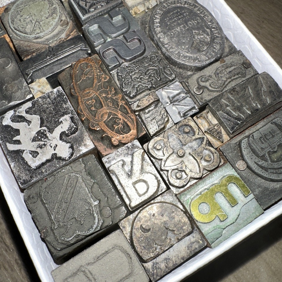 Printing Blocks “ Dingbats Variety “ Nice Collection Letterpress Lead ...