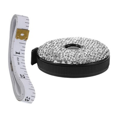 2PCS Rhinestone Tape Measure Retractable Measuring for Body Fabric ...