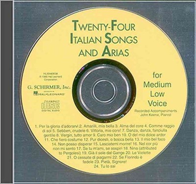 Twenty-Four Italian Songs and Arias for Medium Low Voice, CD/Spoken ...