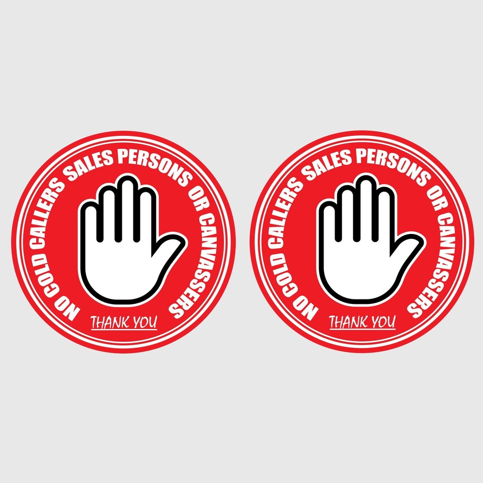 STOP No Sales People Cold Callers Notice Sign Sticker Badge Front Door ...