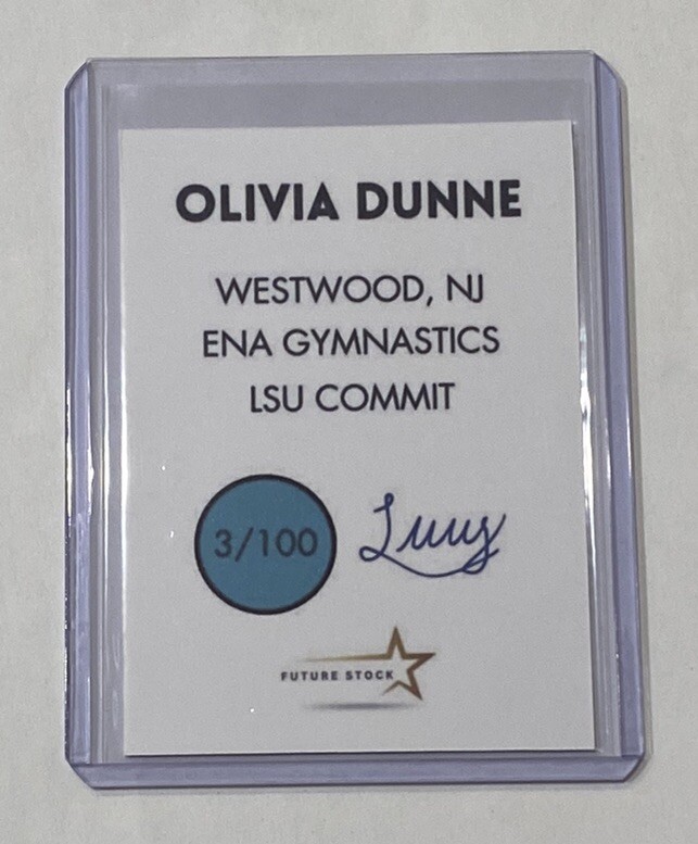 Olivia “Livvy” Dunne Future Stock ENA Paramus Gymnastics Rookie Card 3/ ...