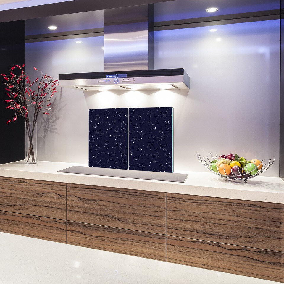 Tempered Glass Bread Board Worktop Saver Constellations stars Dark ...
