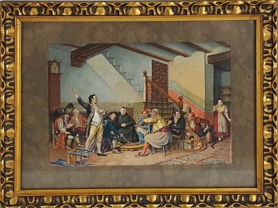 THE CHARLATAN. DRAWING. MIXED TECHNIQUE. PLA AND VALUE. XXTH CENTURY ...