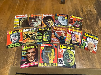 1960's Monster Magazine Lot of 14 Monster World 3-D Monsters Castle ...