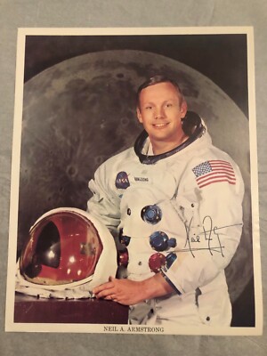 Neil Armstrong Autographed NASA Promo Photo Apollo Moon Landing 8 x 10 ...