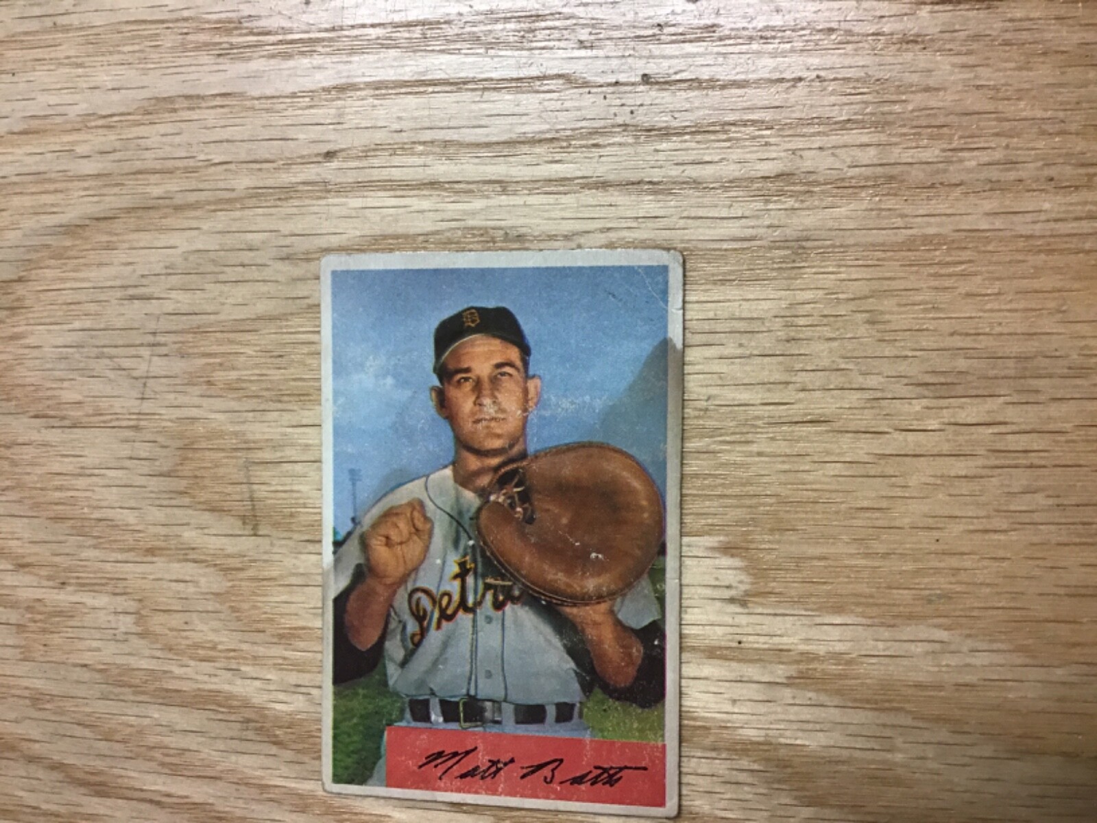 1954 Bowman Baseball Matt Batts Detroit Tigers Card #183 | eBay