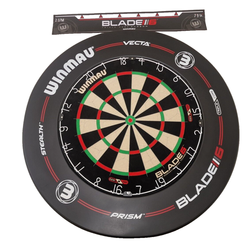 Winmau Blade 6 Professional Dartboard Game Surround Set & Darts ...