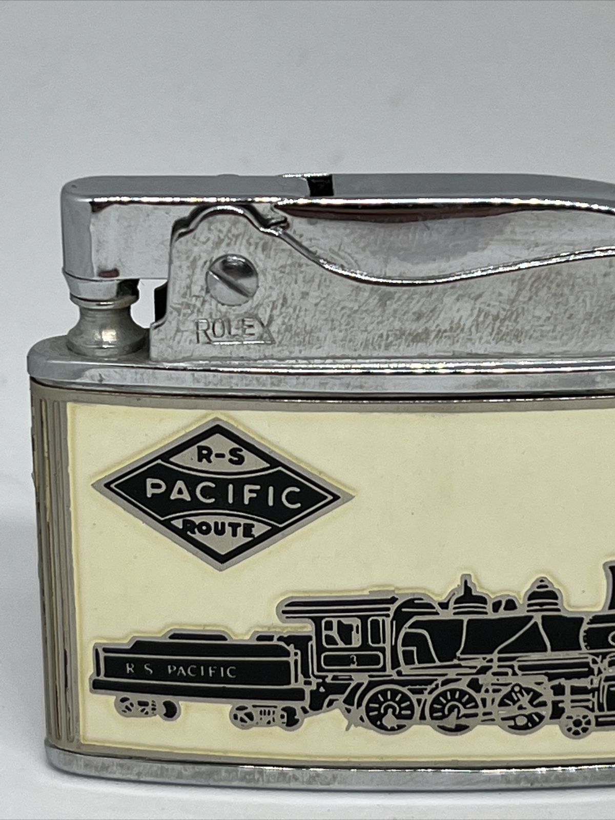 ROLEX Roscoe Snyder Pacific RSP Railway FLAT ADVERTISING TRAIN LIGHTER ...