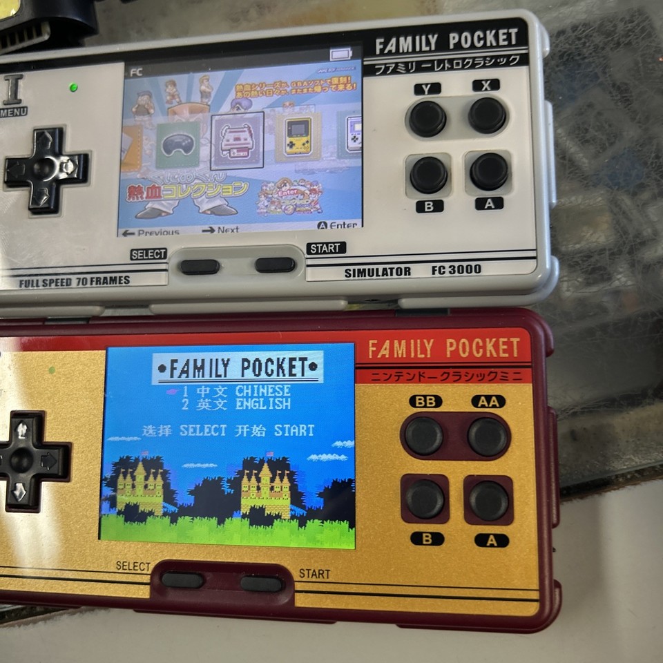 2x FAMILY POCKET Handheld Game Console Emulator Console, HD AV Output ...