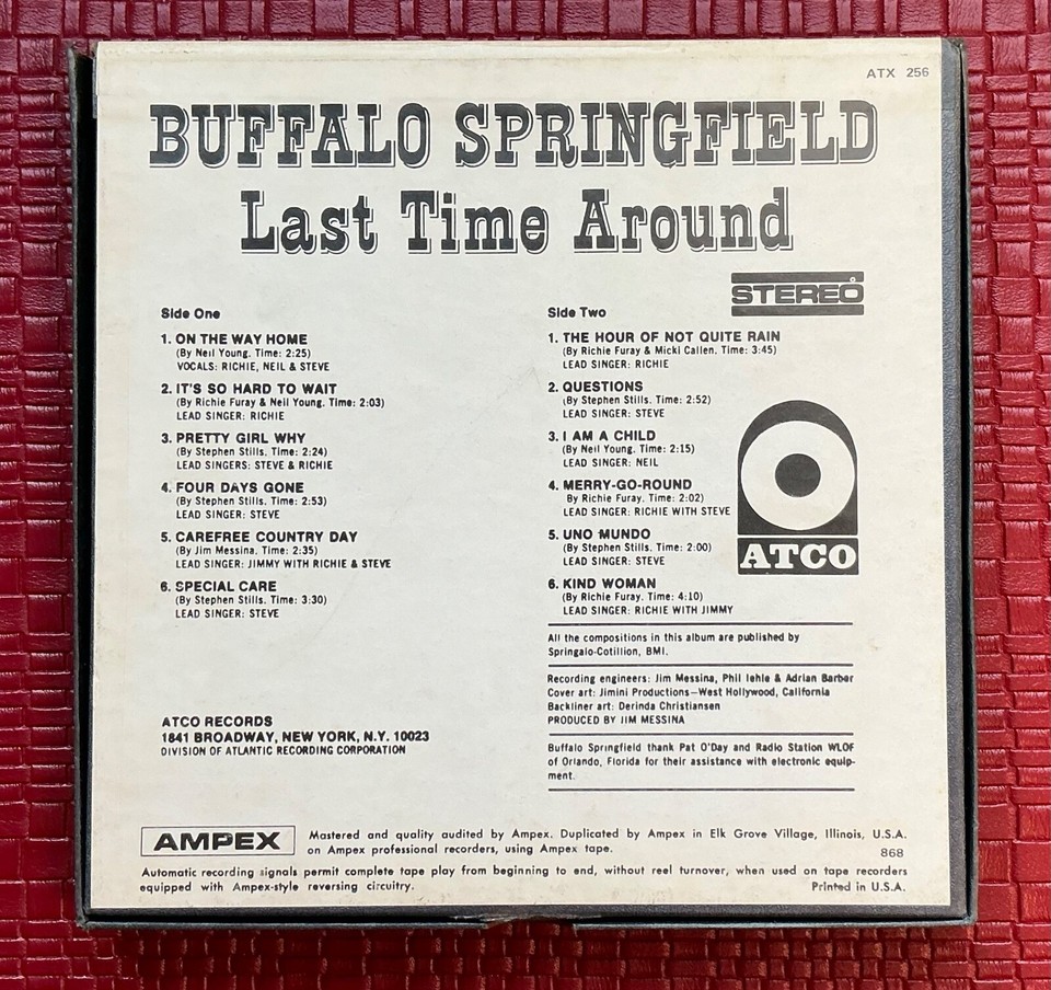 Buffalo Springfield "Last Time Around" Reel to Reel Tape Untested | eBay
