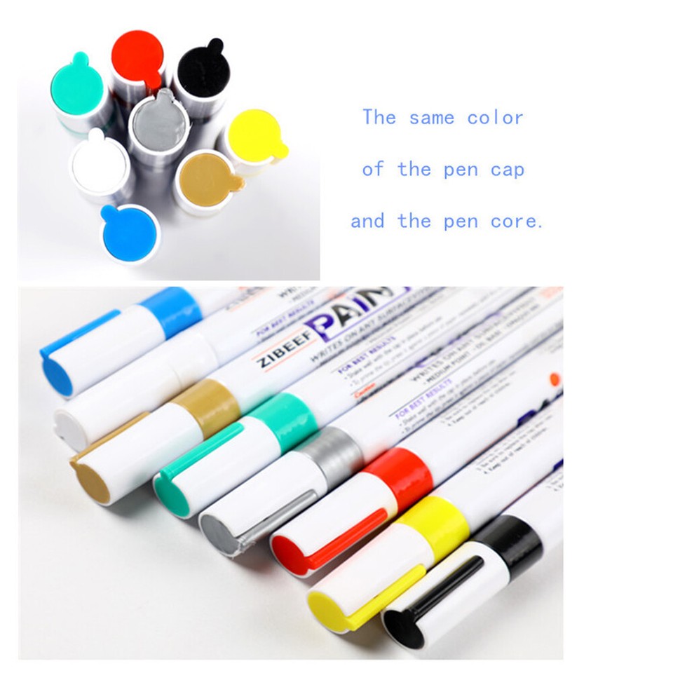 12 Colors Paint Markers Oil-based Art Pens Waterproof for Rubber Cloth ...