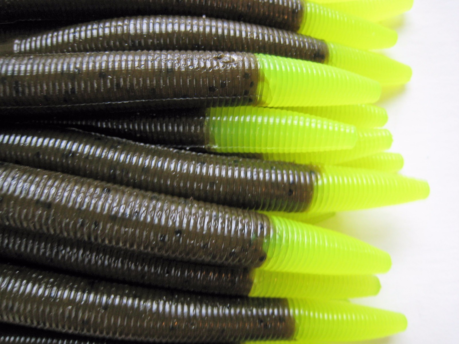 15 pk 5" Senko Style - GREEN PUMPKIN CHART TIP-Soft Plastic Worms SCENT ...
