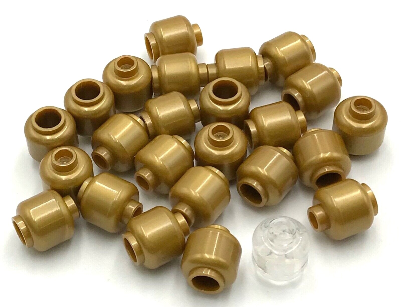 Lego New Pearl Gold Minifigure Heads Plain Hollow Stud Pieces | eBay