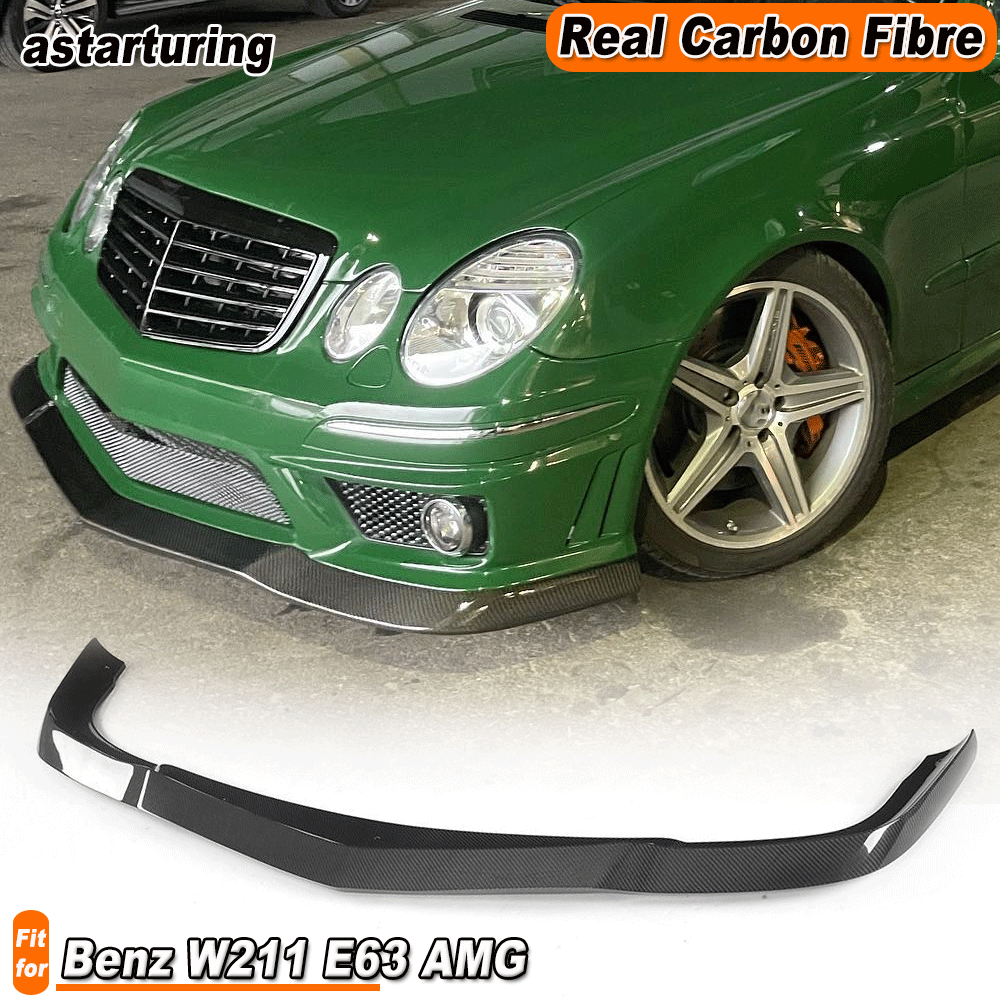 For Mercedes Benz W211 E63 2006-2009 Carbon Fibre Front Bumper Lip ...