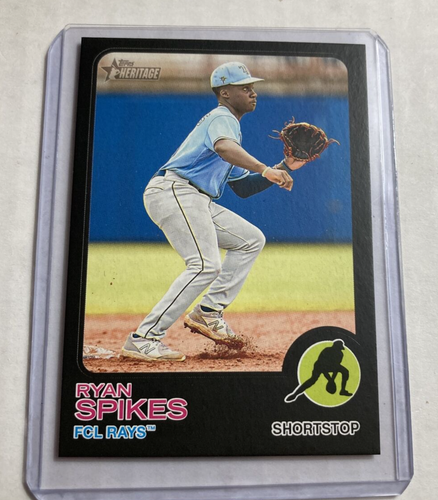 2022 Topps Heritage Minor League #177- RYAN SPIKES Black Parallel SP RC ...
