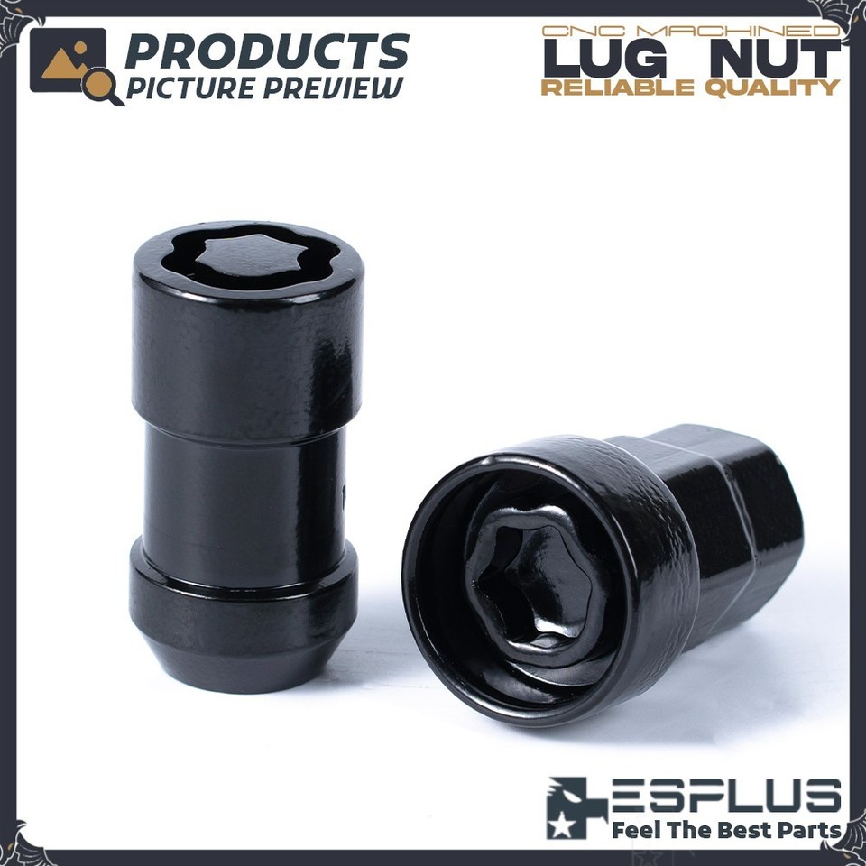 4 Pc Ram Wheel Lock W Key M14x1.5 Black Fits 2012-2026 Ram 1500 5-Lug ...