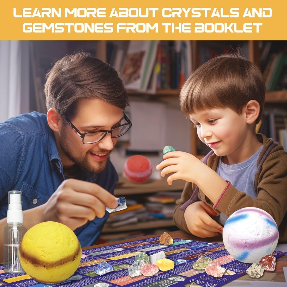 Gemstone Dig Kit, Dig up 30 Rocks & Minerals from 6 Solar System ...