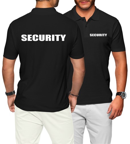 Mens Security Polo Shirt Uniform Work Clothes Door Man Bouncer Night ...