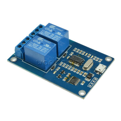 MICRO USB 5V 2-Channel Relay Module USB Control Relay Module serial ...