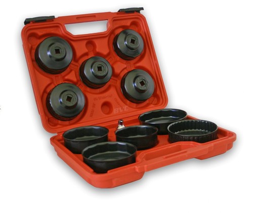 11 Piece Oil Filter Cup / Cap Wrench Set - 1/2" to 3/8" Reducer ...