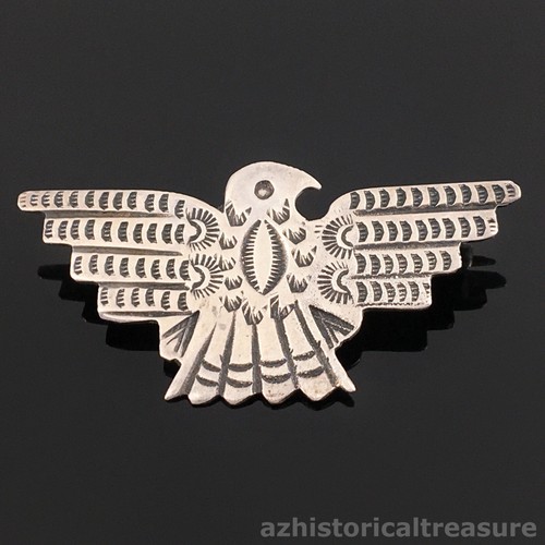 NATIVE AMERICAN NAVAJO HAND STAMPED SILVER THUNDERBIRD PIN | eBay