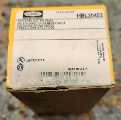 Hubbell HBL20403 Hubbellock Locking Receptacle 30A 600VAC / 20A 250VDC ...