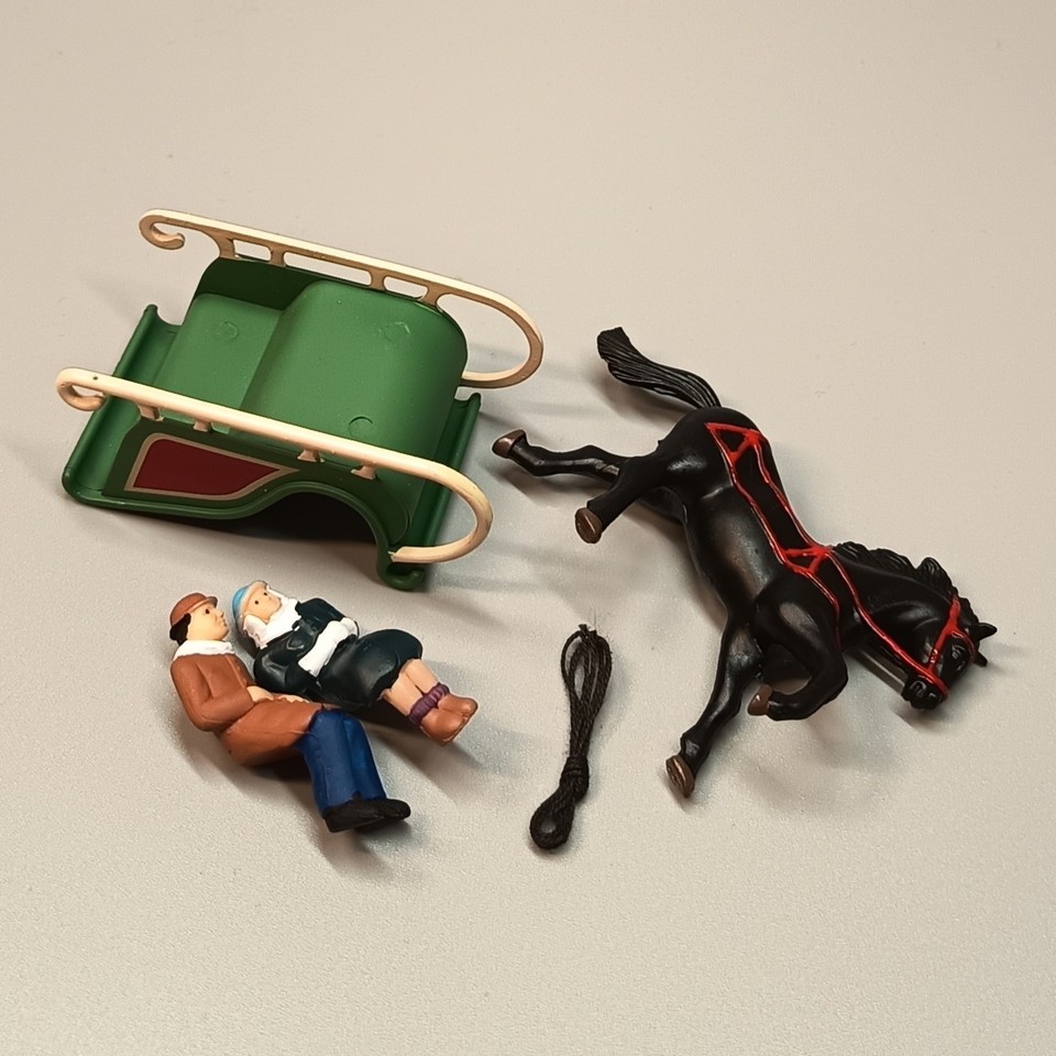 Model Power O Scale PEOPLE w HORSE & SLEIGH Mini Figure Set Christmas ...