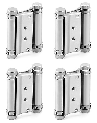 QWORK Heavy Duty Cafe Saloon Bars Door Swing Hinges 4 Pack 3" Stainless ...