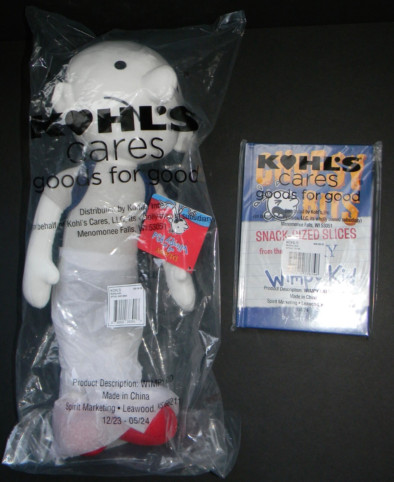 Kohls Cares Diary of A Wimpy Kid Plush Stuffed Greg & Cheesy Bits ...