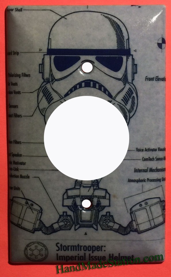Star Wars White Stormtrooper Trooper Switch Outlet wall Cover Plate ...