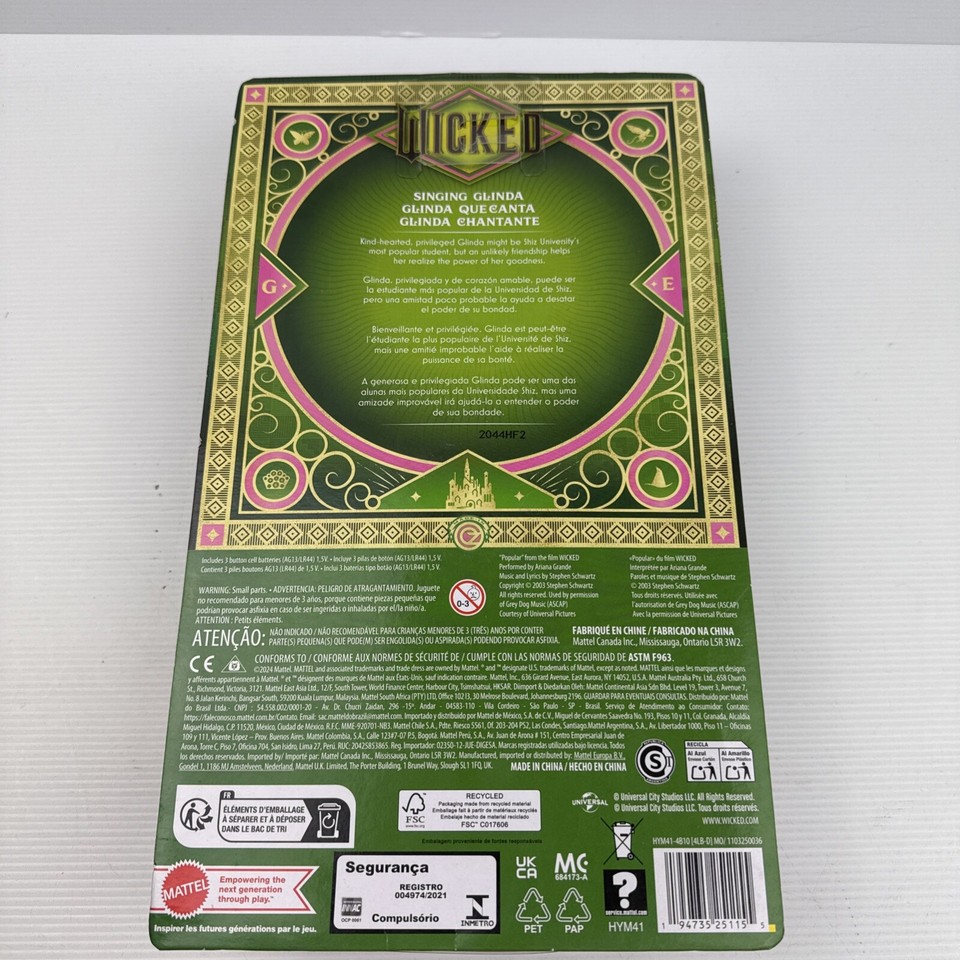 Mattel Wicked Movie Glinda & Elphaba Dolls (Misprint Error WICKED.COM ...