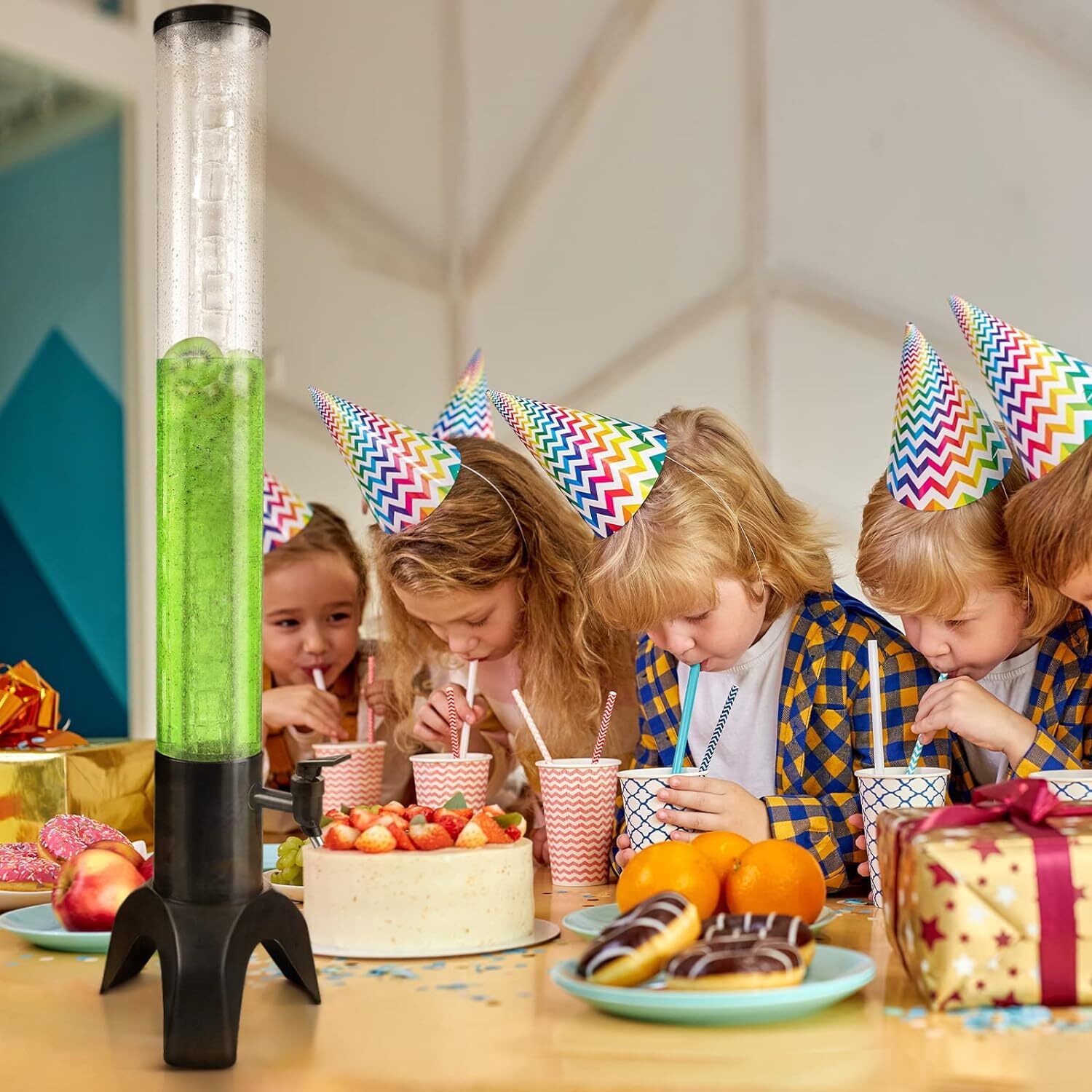 COSYOO 2PCS Drink Tower, 3L Mimosa Tower Dispenser With Ice Tube and ...