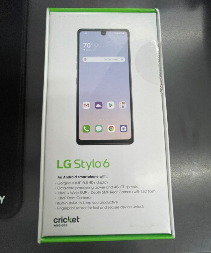 LG Stylo 6 LMQ730AM4 - 64GB - Blue (Cricket Wireless) (Single SIM ...