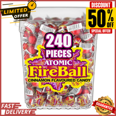 Atomic Fireballs Candy 4.05 Pound Bulk Tub 240 Count 1 Pack Red Hot ...
