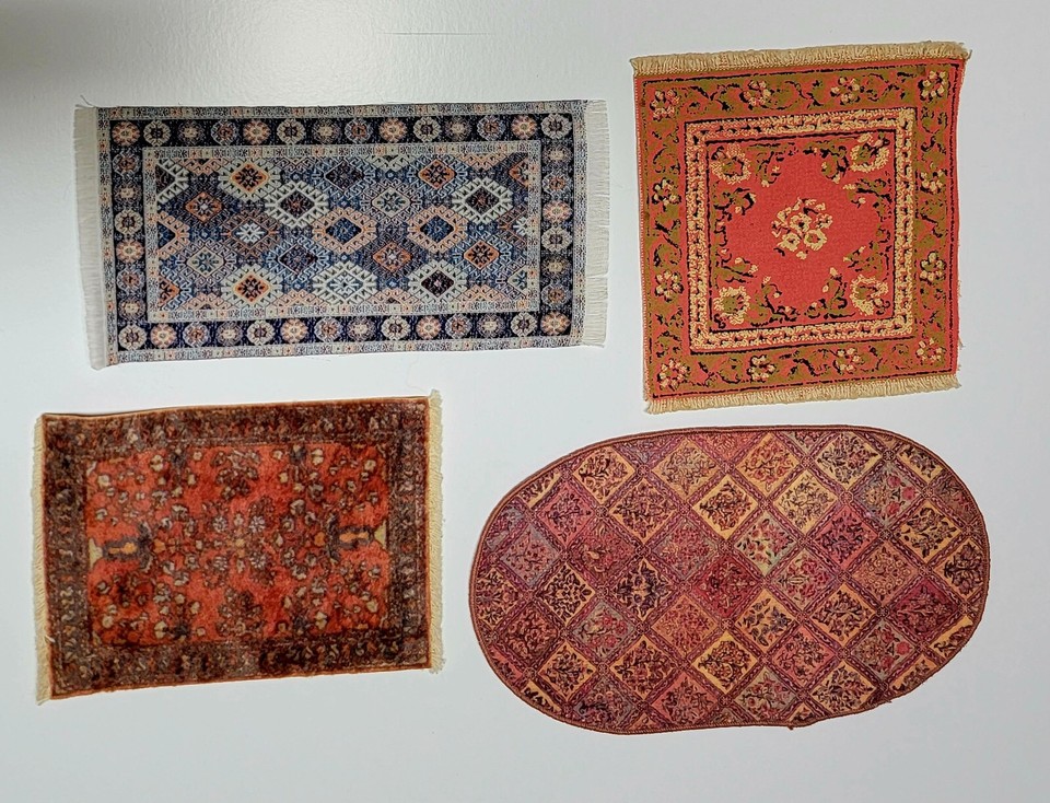 Miniature Rug Carpet Lot for Dollhouse 1:12 ~ Set of 4 | eBay
