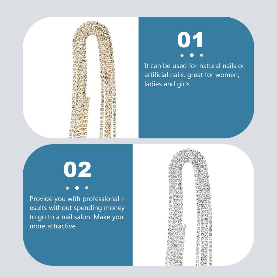 2 Pcs Nail Decoration Rhinestone Nails Charm Clear Rhinestones for ...