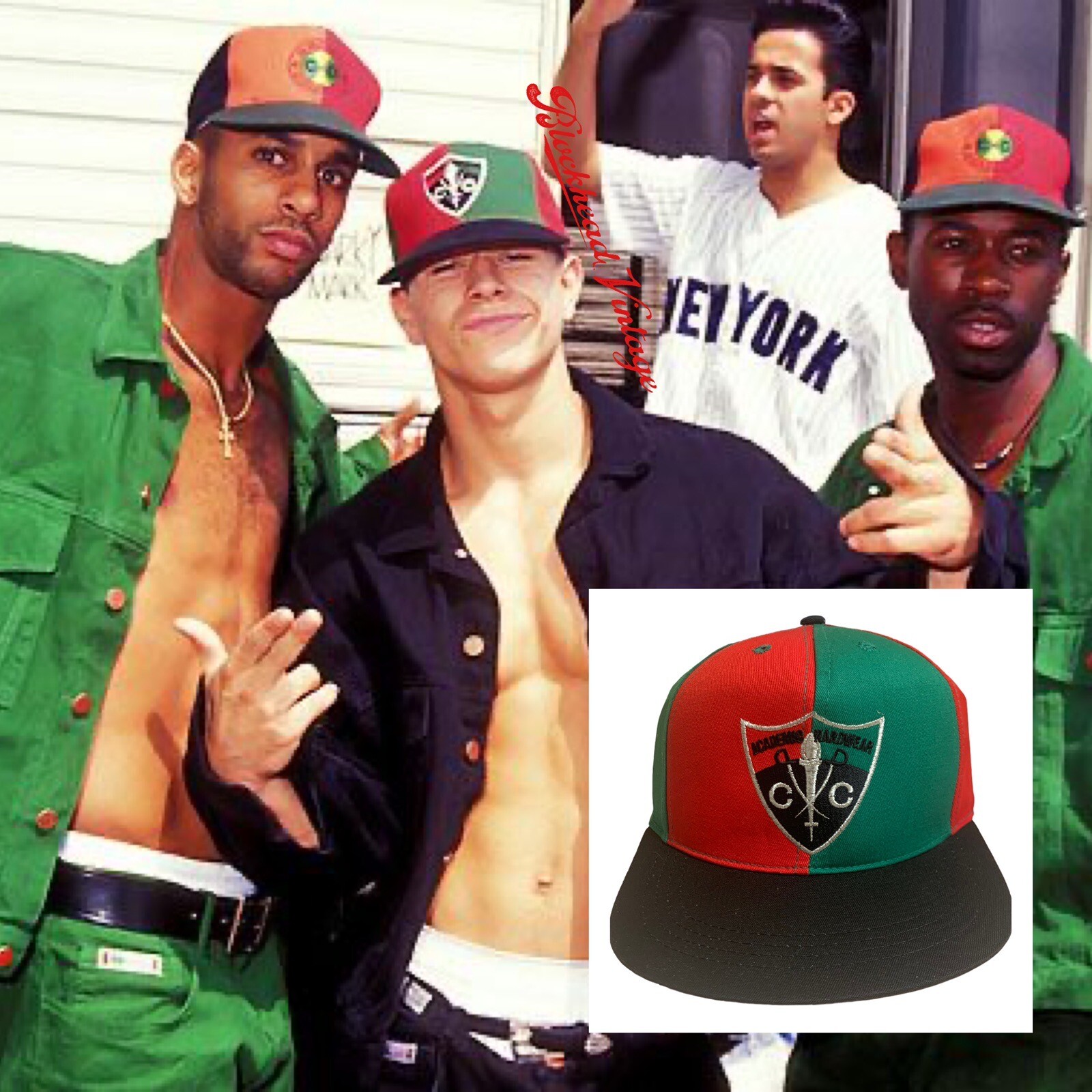 🔥Rare🔥 Cross Colours Snapback Hat Vintage Mark Wahl… - Gem