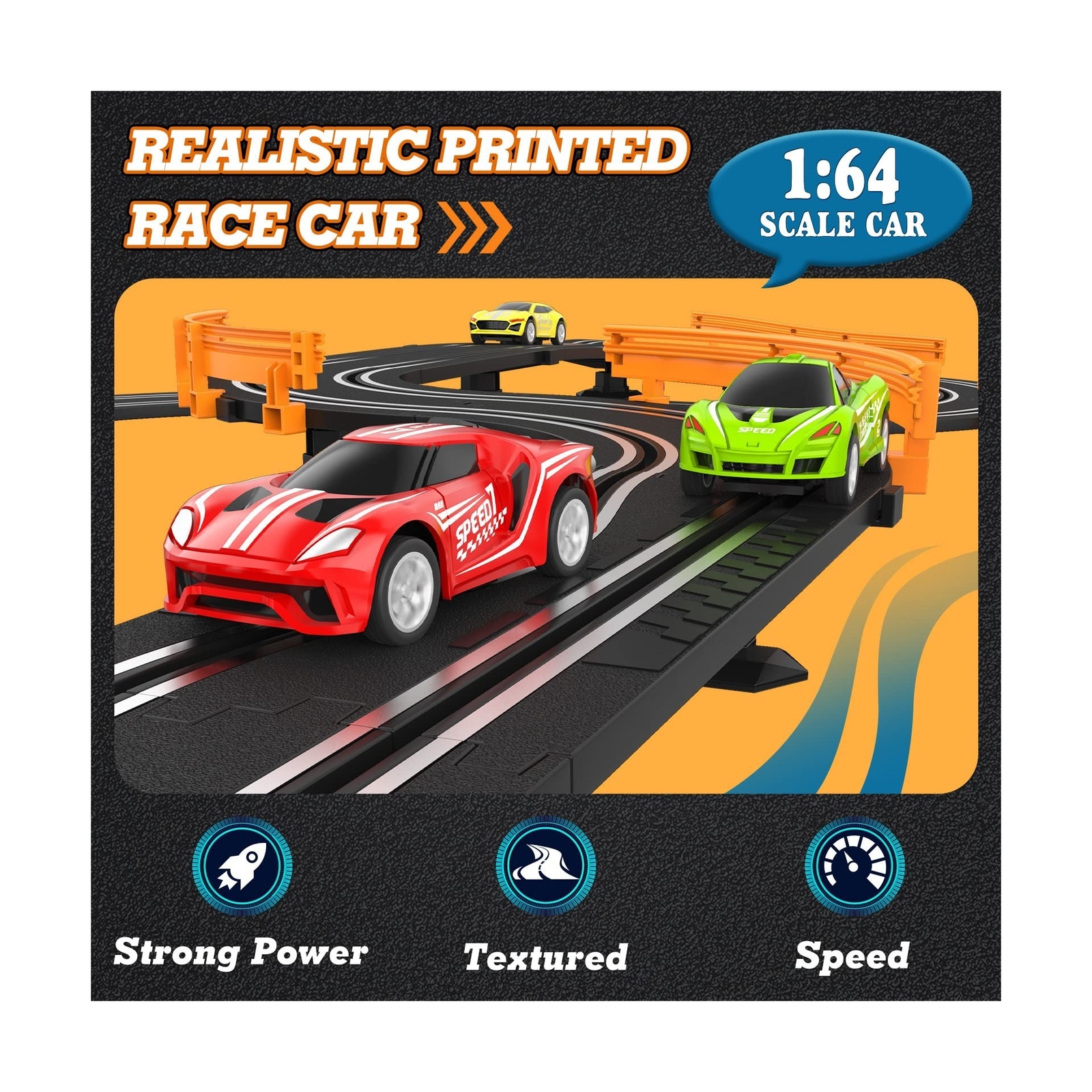 Slot Car Race Track Sets with 4 High-Speed Slot Cars, Battery or ...