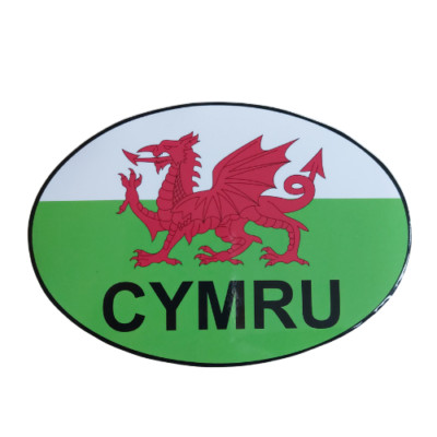1x Wales Cymru Welsh Flag Dragon Car Sticker Bumper Window Oval Country ...