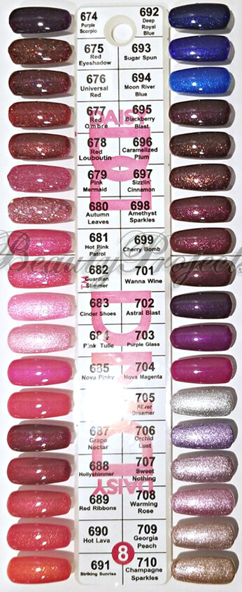 DND Daisy Color Chart Gel Polish Color Sample Chart Palette Display ...