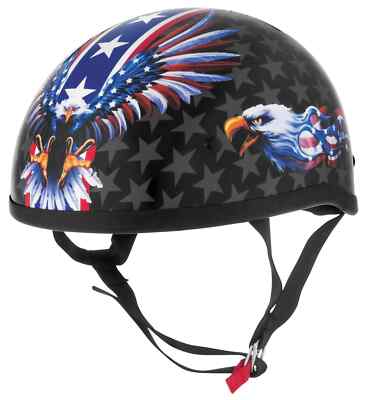 Skid Lid Lethal Threat USA America US Eagle Low Profile DOT Half Helmet SM | eBay