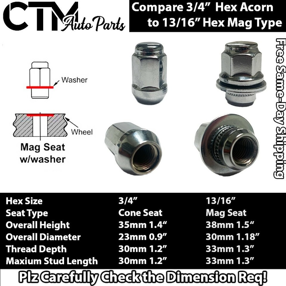 20x Black Mitsubishi OEM Factory Mag Style 12x1.5 Replacement Lug Nut ...