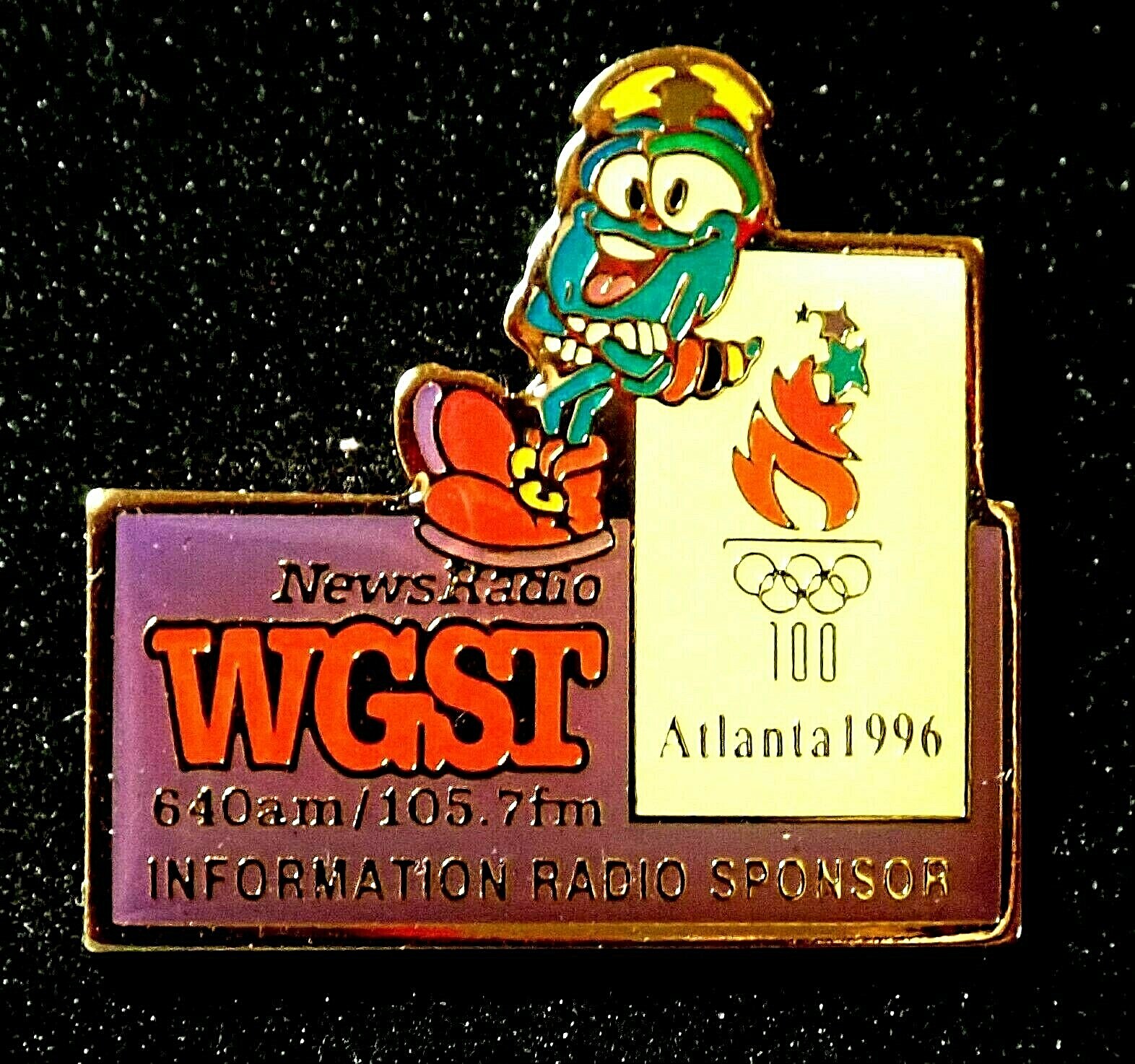 WGST NEWS RADIO MEDIA 1996 ATLANTA OLYMPIC GAMES PIN BADGE | eBay