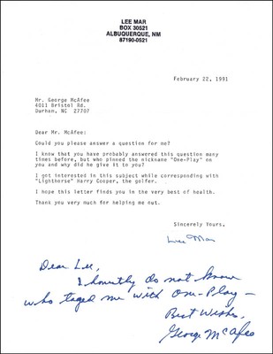 GEORGE McAFEE - AUTOGRAPH LETTER SIGNED | eBay