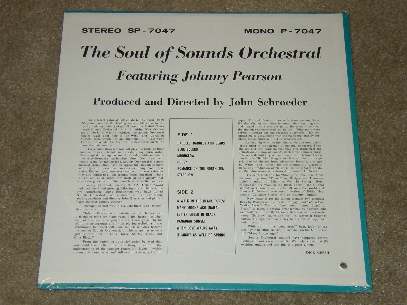 Johnny Pearson "The Soul Of Sounds Orchestral" [JAZZ] MONO...New Sealed ...