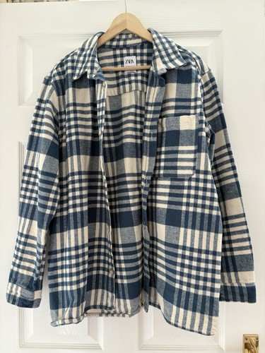 Zara Men’s Relaxed Fit Blue & White Shacket (Shirt / Jacket) - Size XL ...