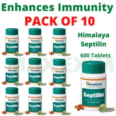 Septilin Himalaya Tablet PACK of 10 600 Tabs Powerful Immunity Booster ...