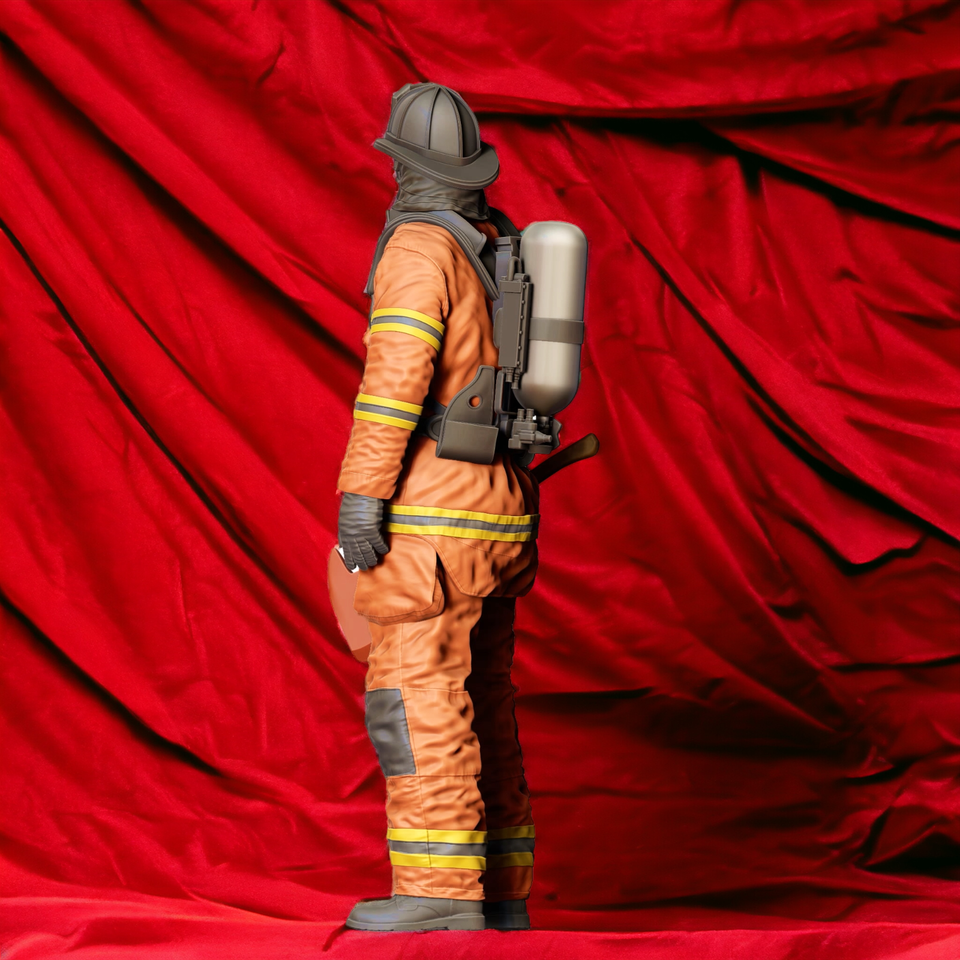 Firefighter with Ax Resin 3d printed Diorama Figure Unpainted Fireman ...